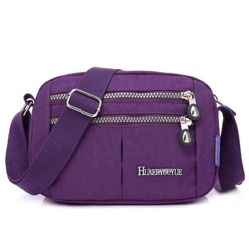 Dame Crossbody-veske Med Flere Lommer Vanntett Nylonveske | veskersko.com