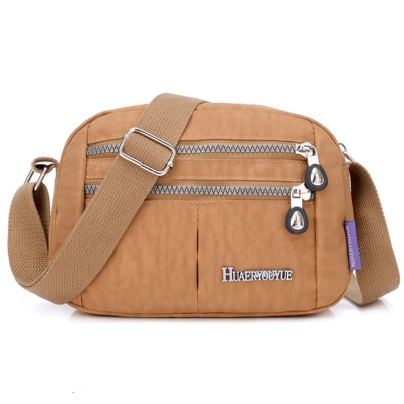Dame Crossbody-veske Med Flere Lommer Vanntett Nylonveske | veskersko.com