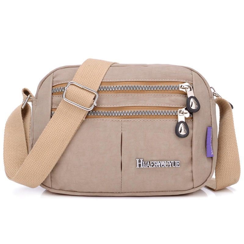 Dame Crossbody-veske Med Flere Lommer Vanntett Nylonveske | veskersko.com